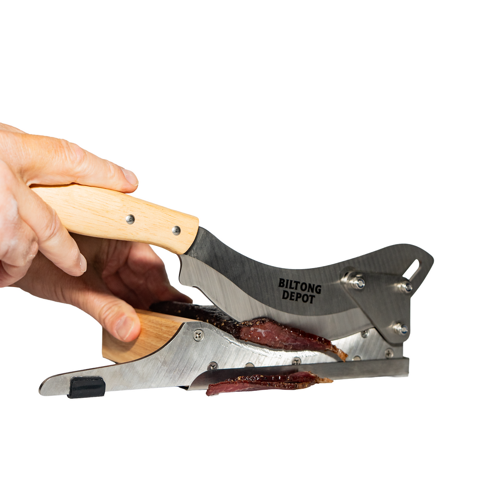 Biltong Cutter – Stainless Steel & Wood Slicer | Biltong Depot